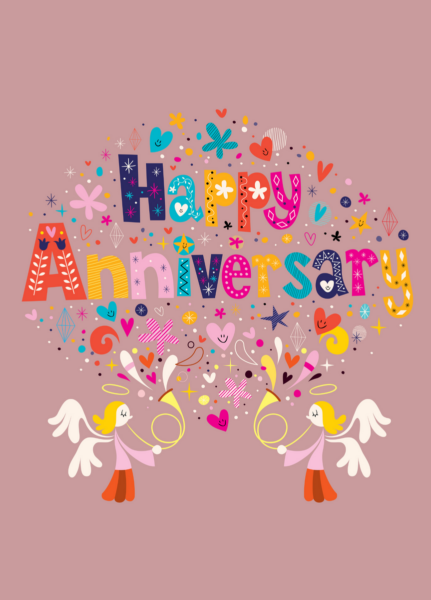 Happy Anniversary Angels Voice Card – Record a Card